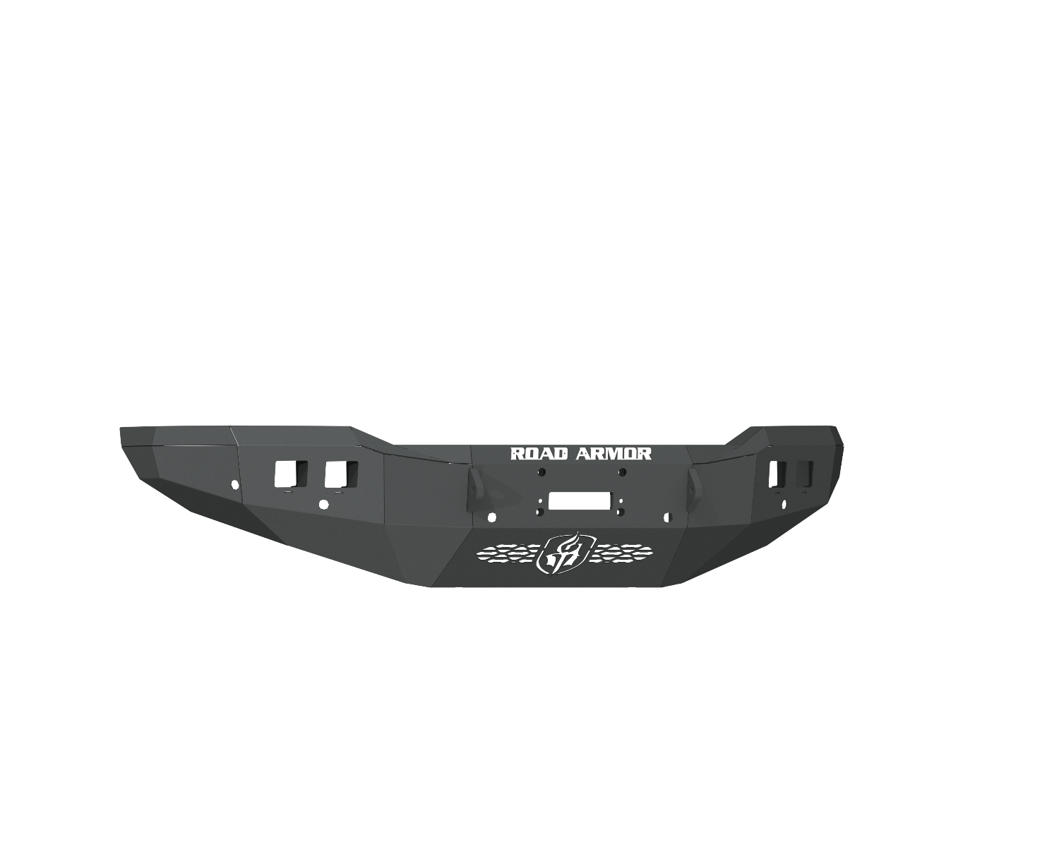 Stealth "Wide Fender Flare" Front Winch Bumper - Texture Black WARN 16. ...